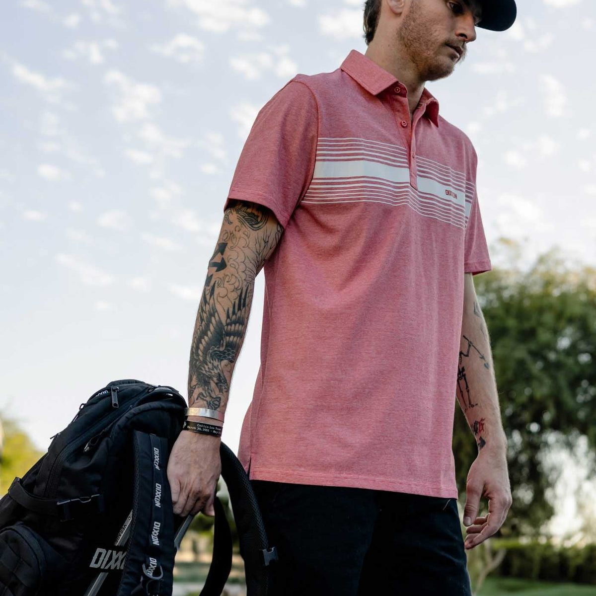 Premium Polo - White Stripe / Heathered Red – Smashforth