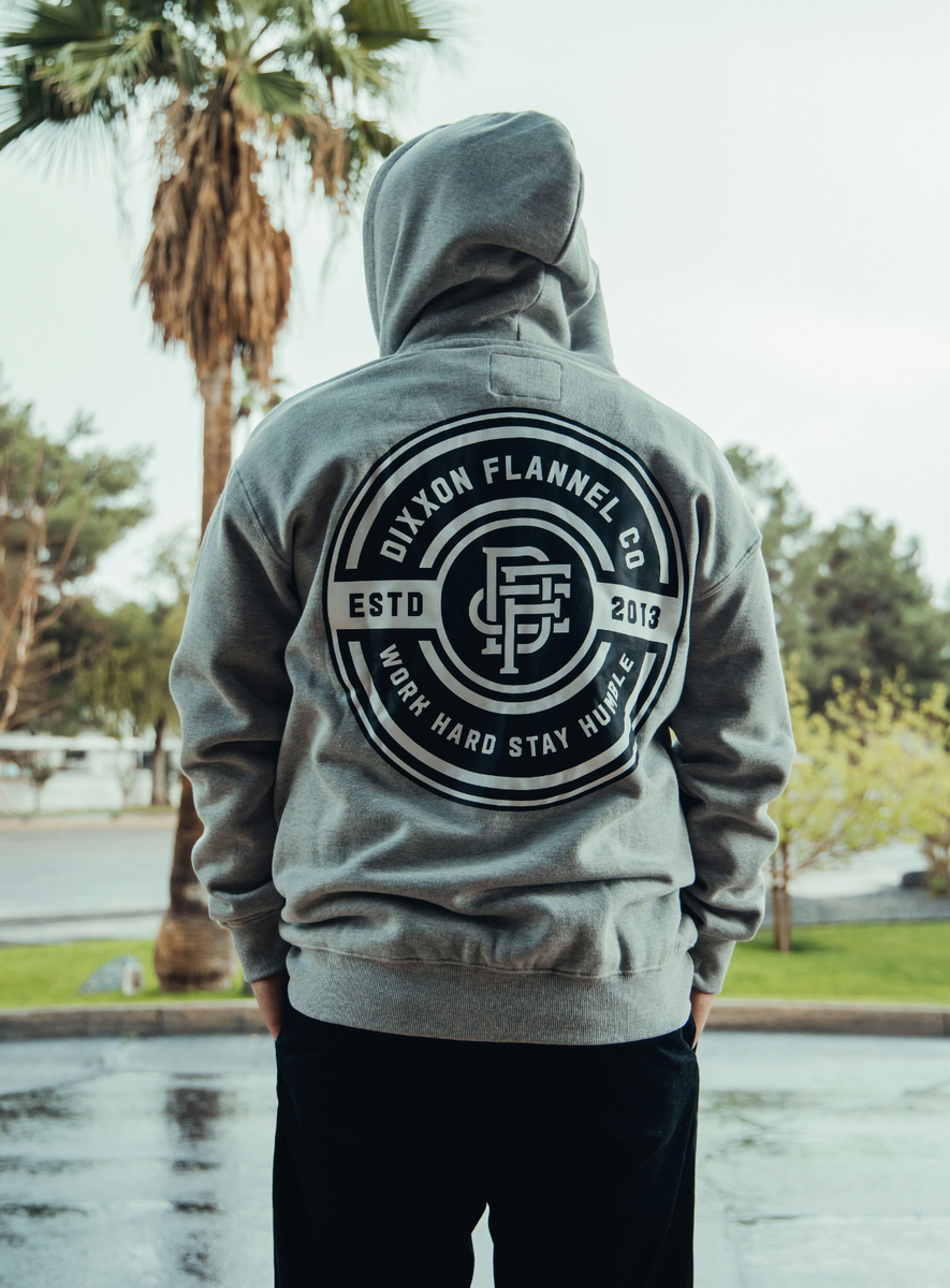 Badge Black/Grey Zip Up Hood – Smashforth